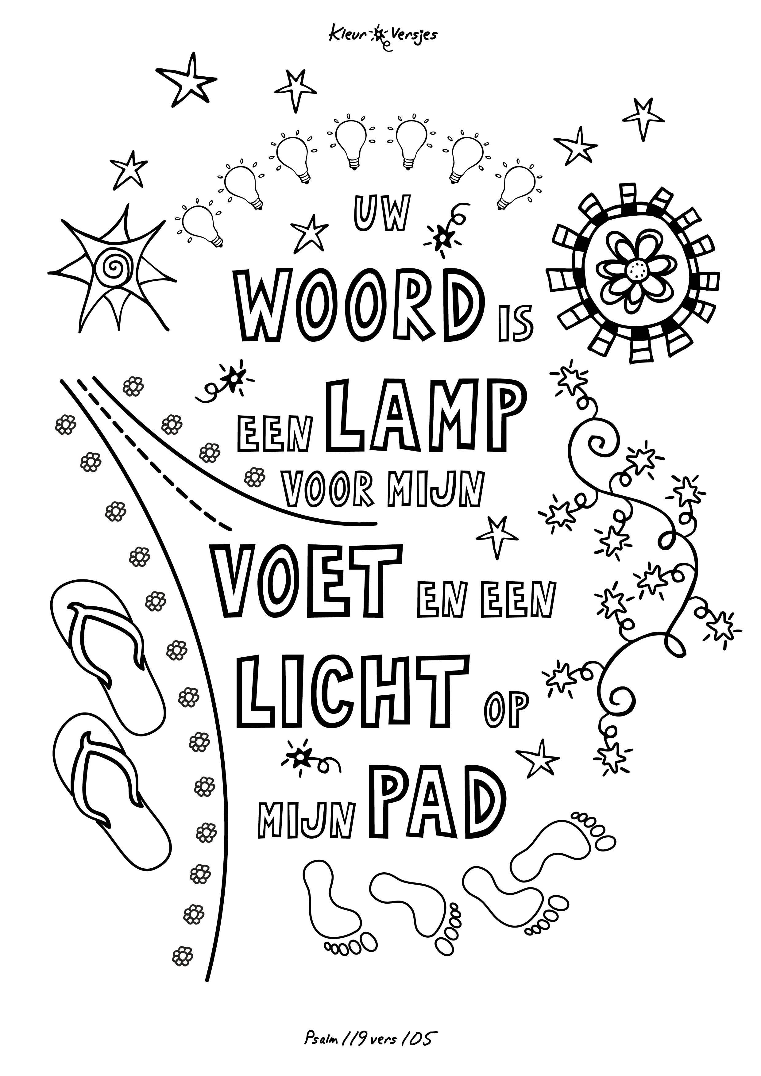  005 Uw Woord Is Een Lamp Voor Mijn Voet Kleurversjes nl