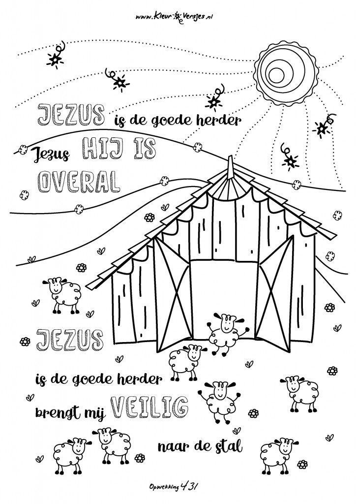 #025 | Jezus is de goede herder... • kleurversjes.nl #025 | Jezus is de goede herder... • kleurversjes.nl